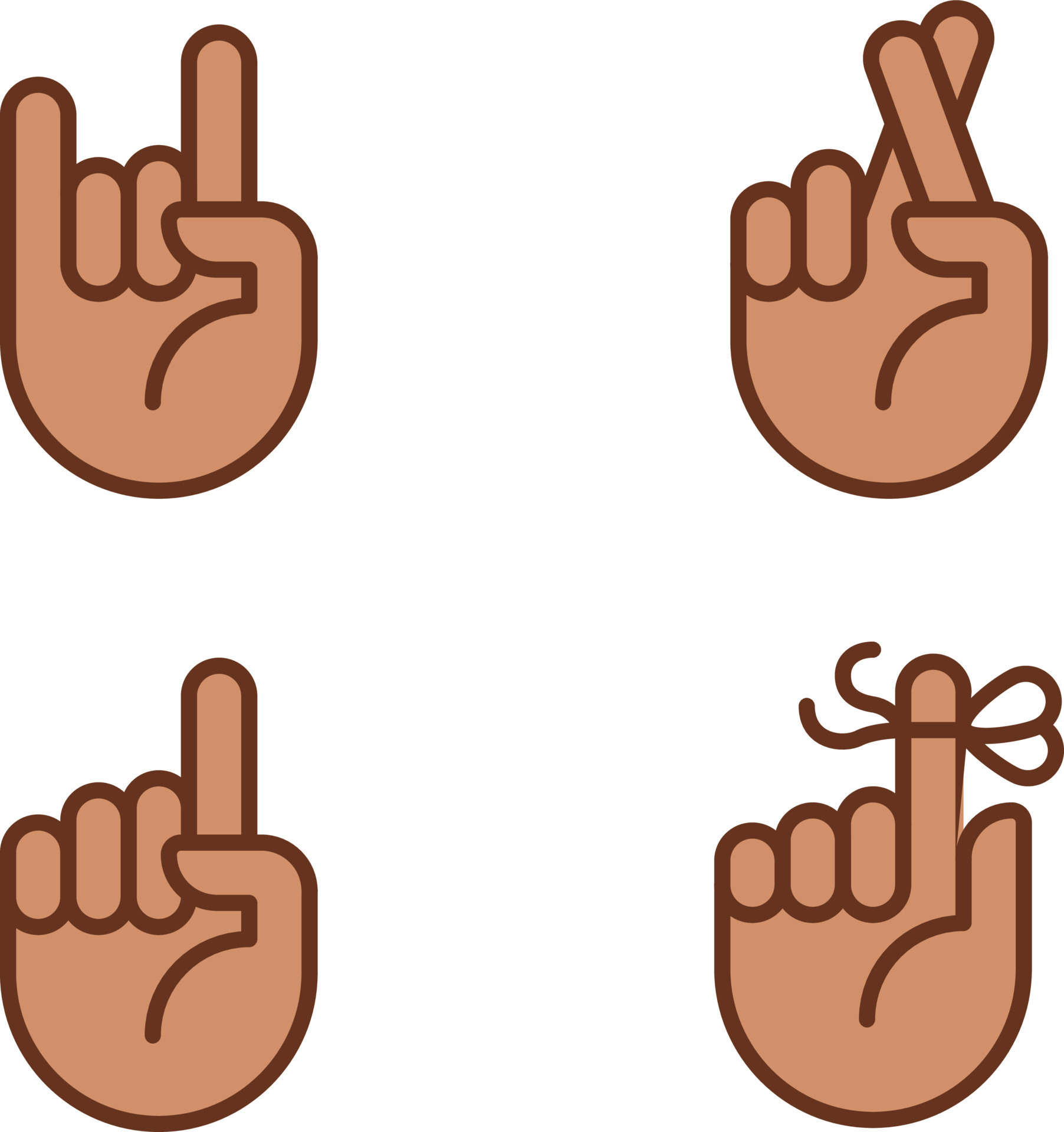 Informative hand gestures pixel perfect RGB color icons set. Non verbal ...