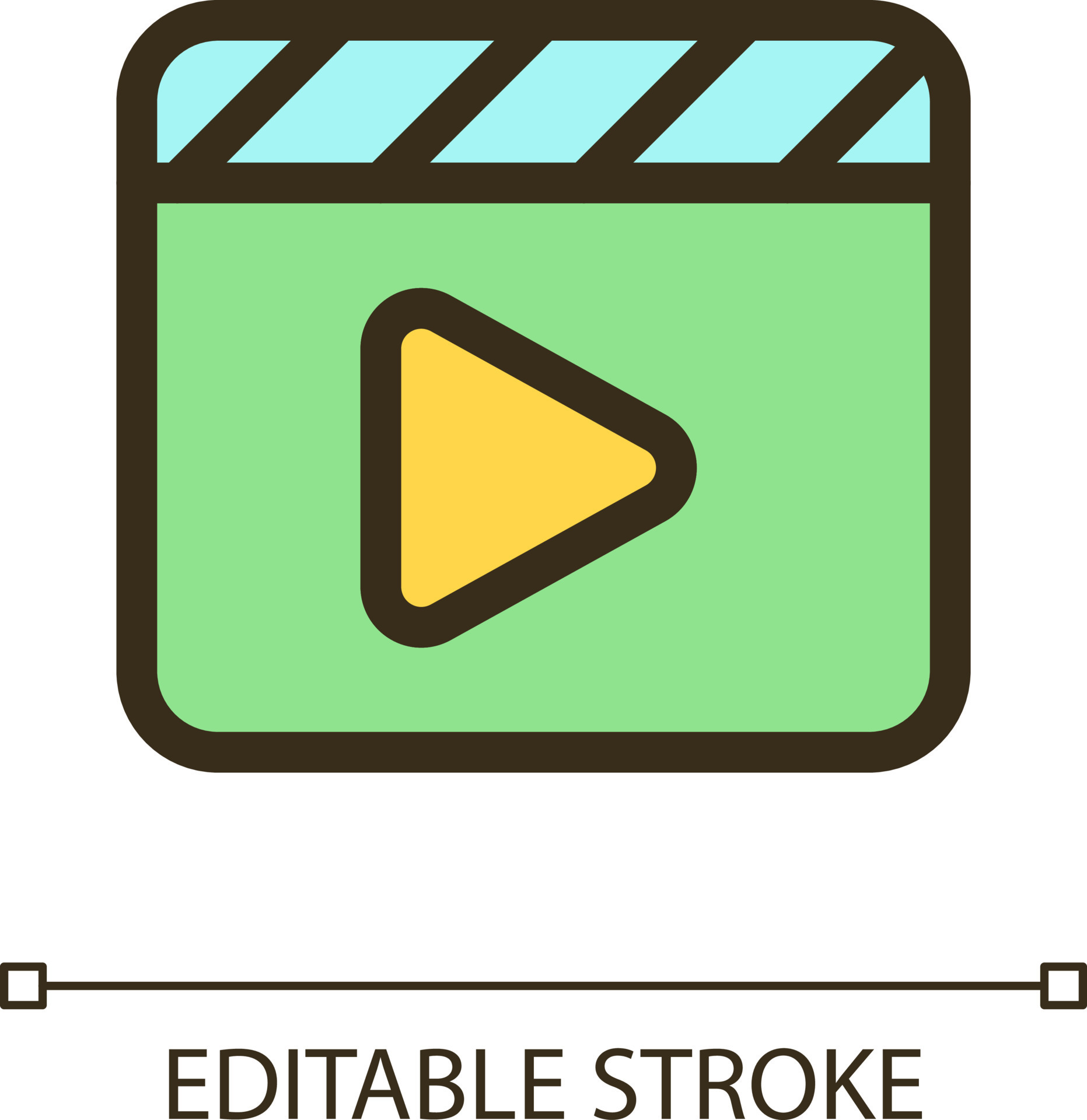 Video editing pixel perfect RGB color ui icon. Production process. Simple filled line element ...