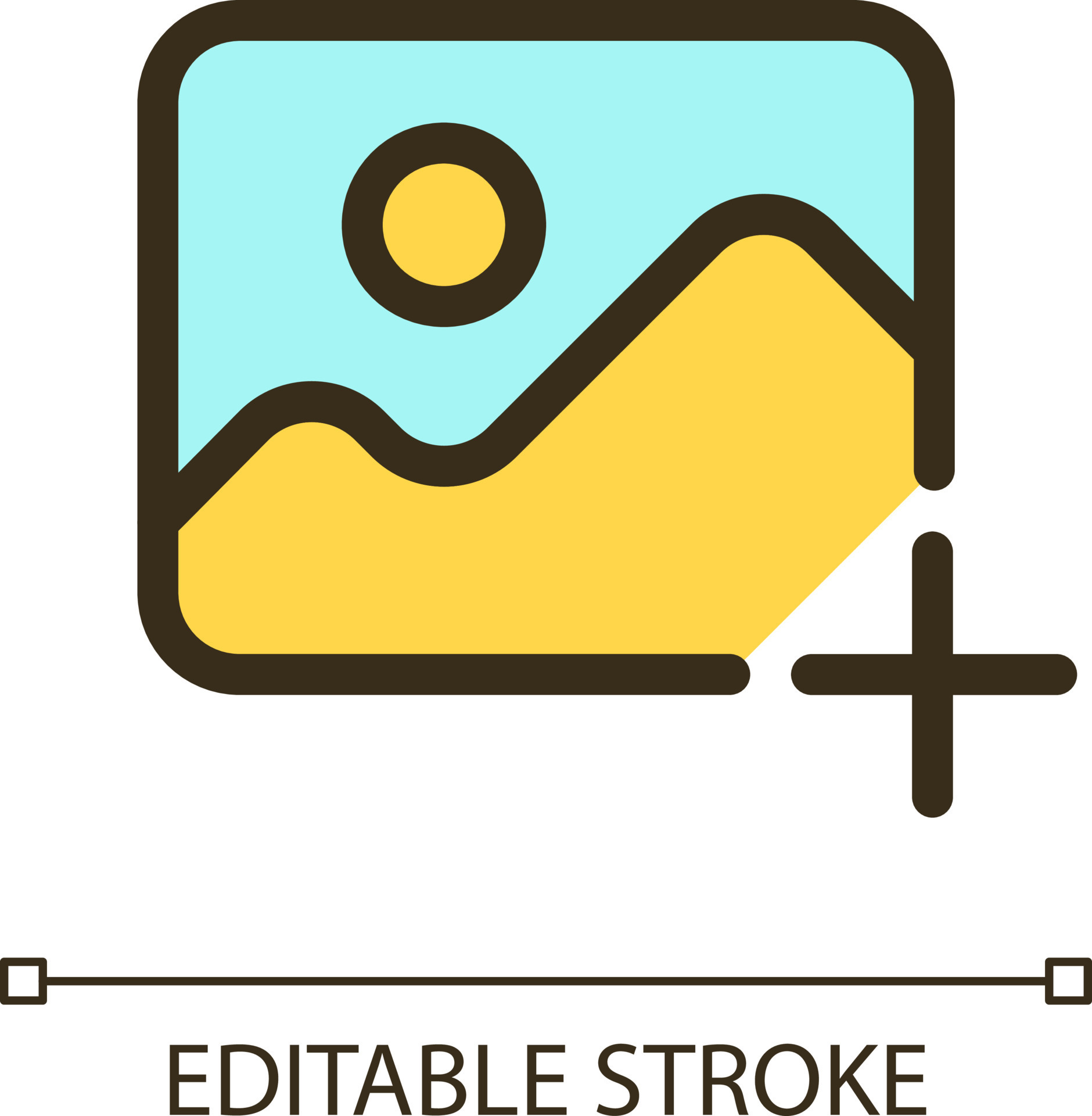 Add picture pixel perfect RGB color ui icon. Upload image. Digital photos. Simple filled line ...