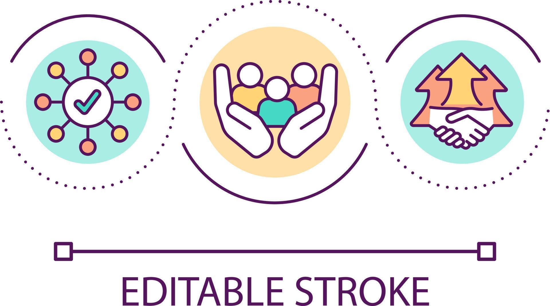 Support local communities loop concept icon. Social development ...