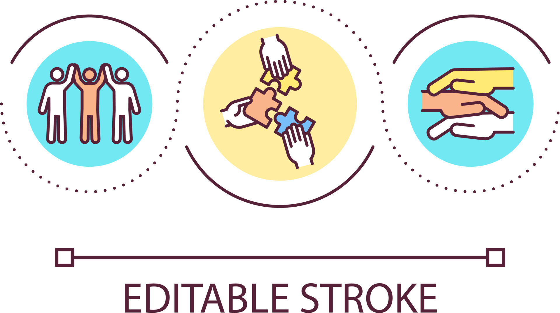 Social Group Loop Concept Icon Social Inclusion Teamwork People Cooperation And Cooperation