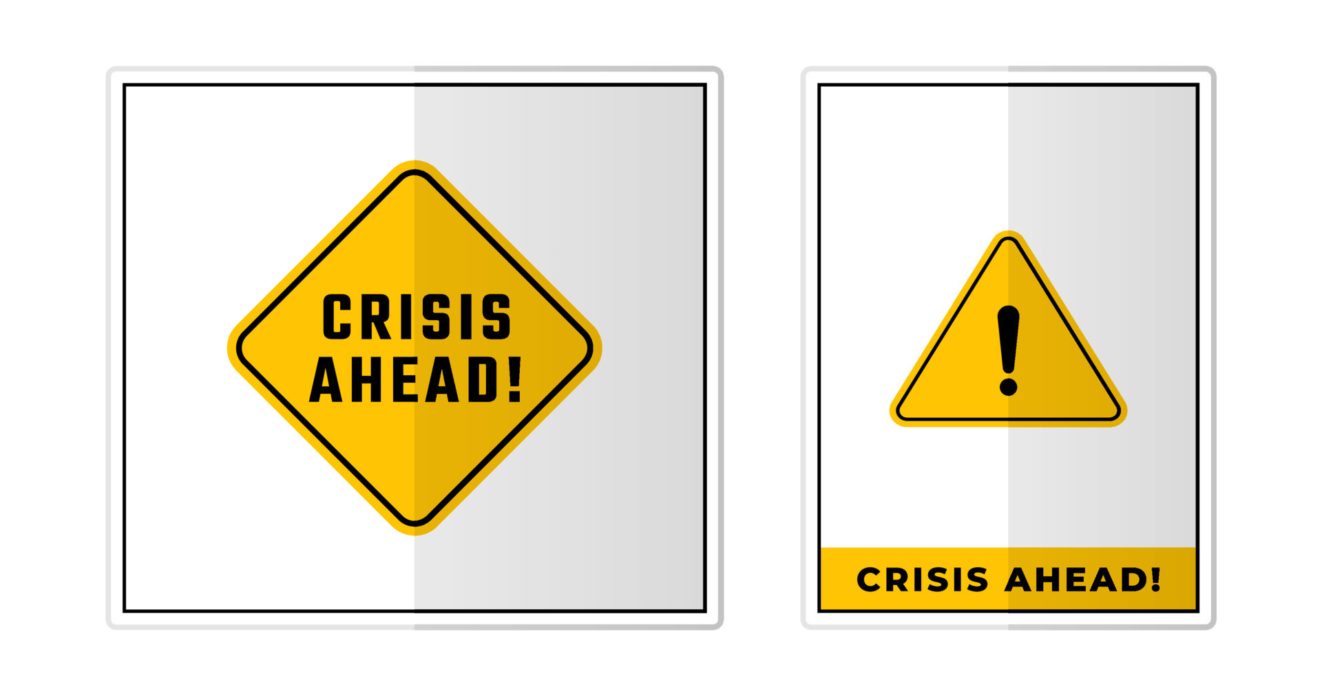 Crisis Ahead Sign Label Symbol Icon Vector Illustration 21370014 Vector Art at Vecteezy