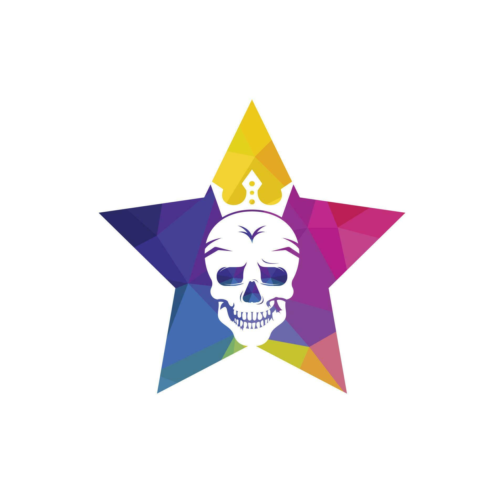 Skull King Vector Logo Design Template Dark King Logo Design Concept
