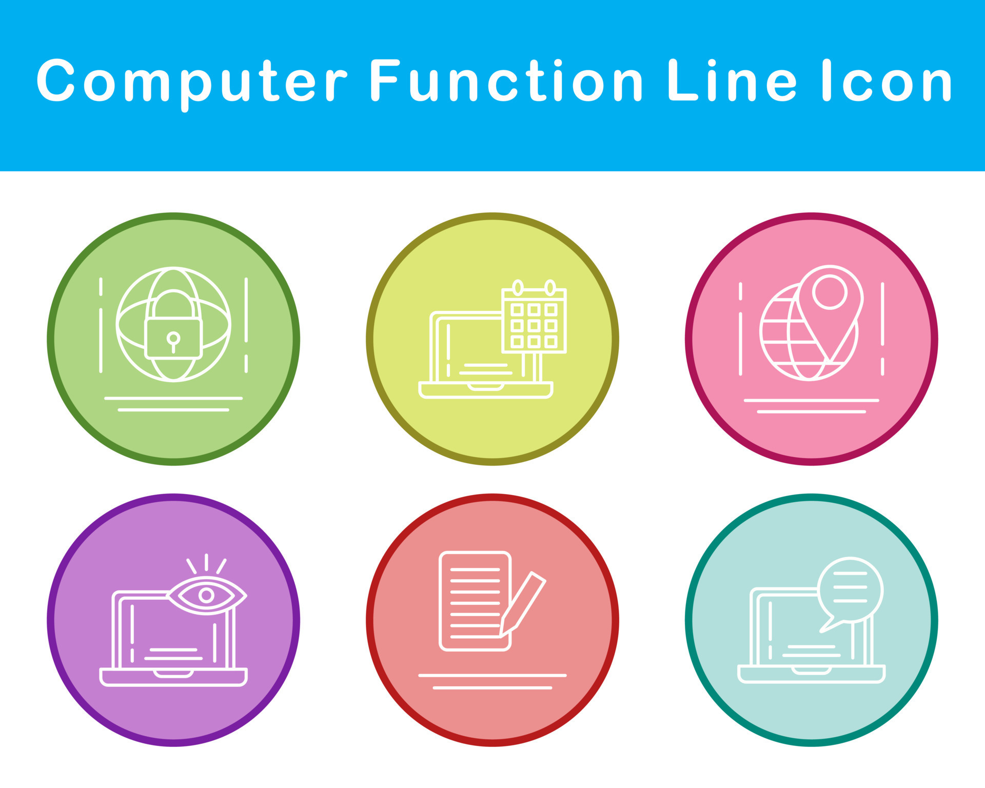 Computer Function Vector Icon Set 21376718 Vector Art at Vecteezy