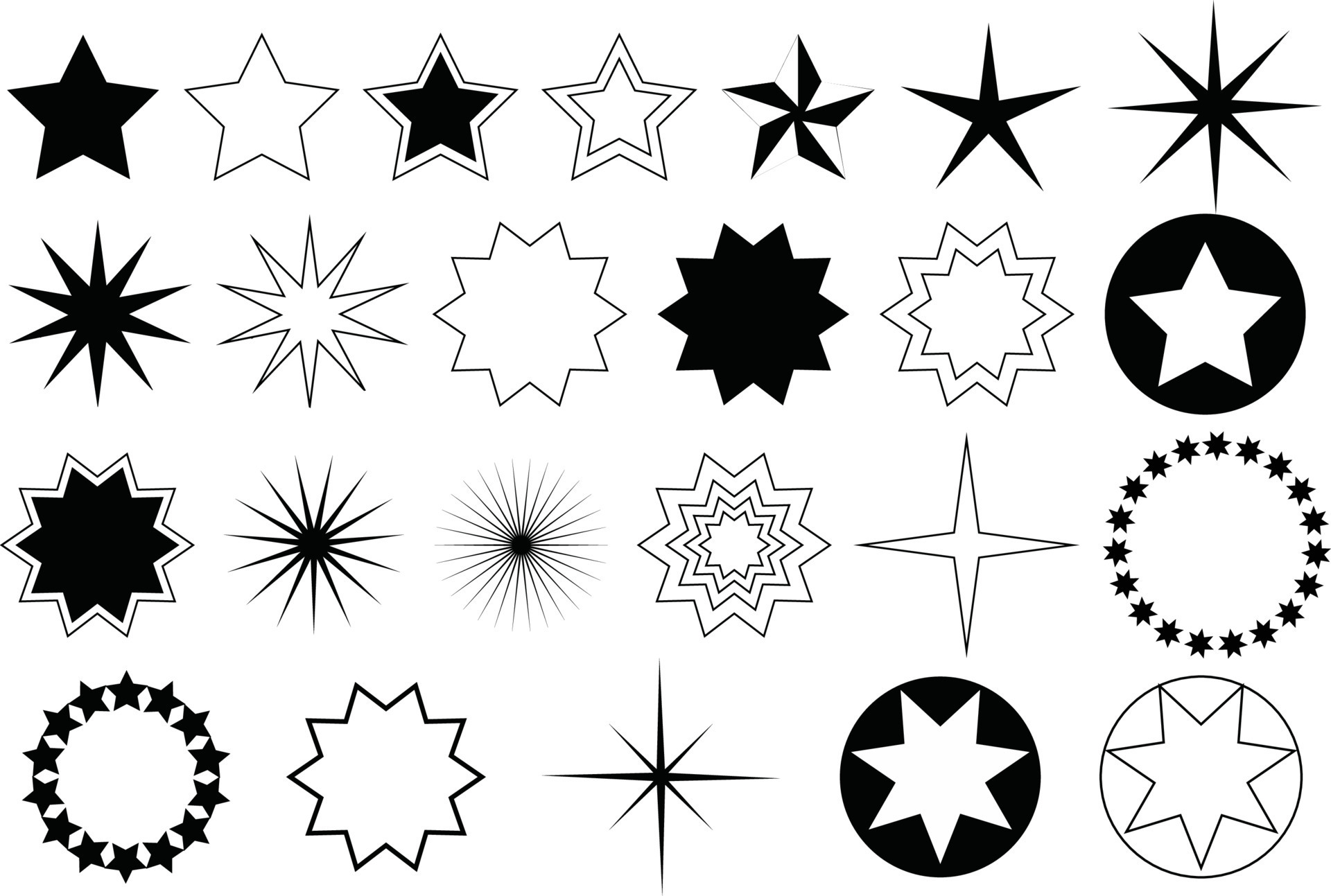 Vector Star Shapes Free Vector 21378950 Vector Art At Vecteezy