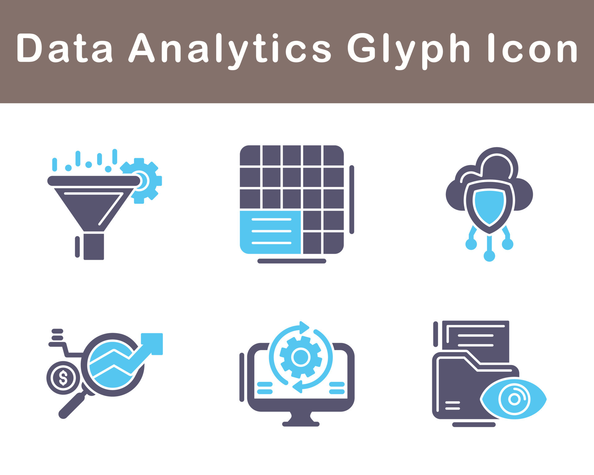 Data Analytics Vector Icon Set 21380354 Vector Art at Vecteezy