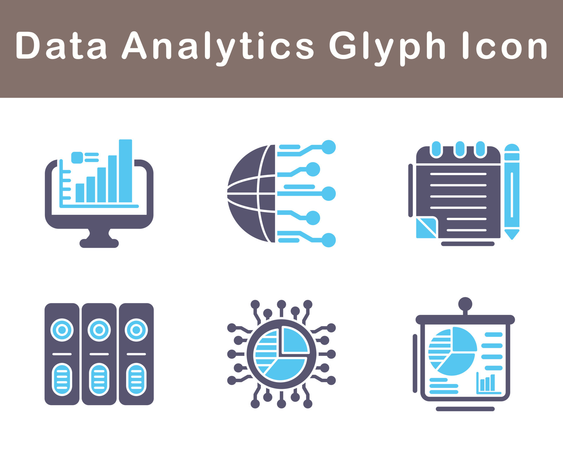Data Analytics Vector Icon Set 21380358 Vector Art at Vecteezy
