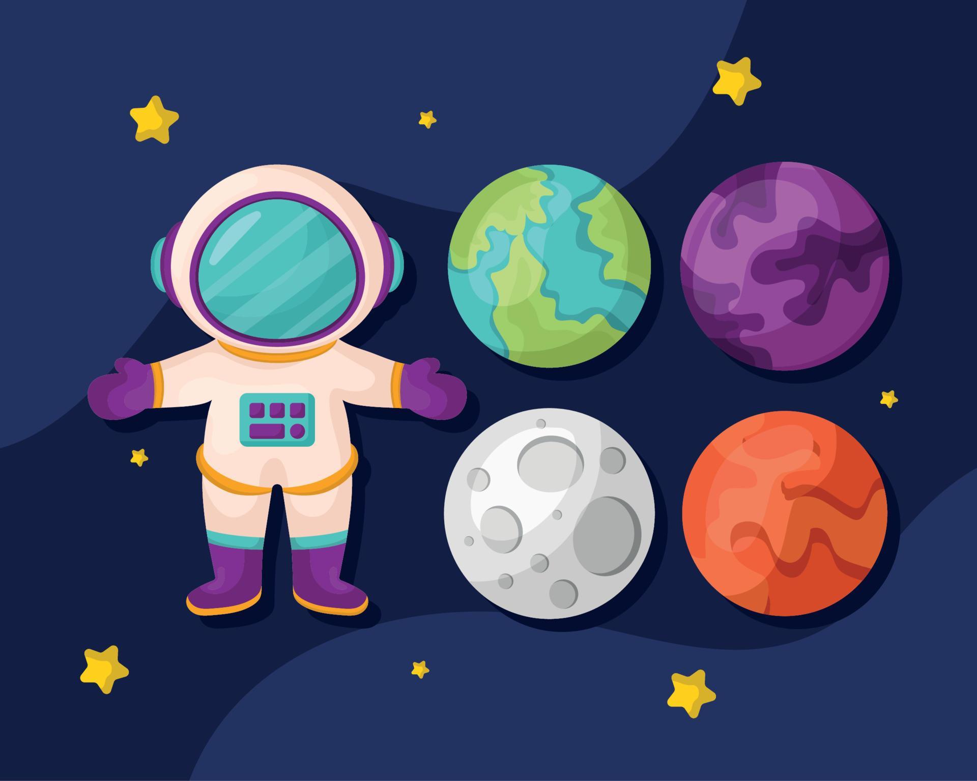 five space items 21381067 Vector Art at Vecteezy