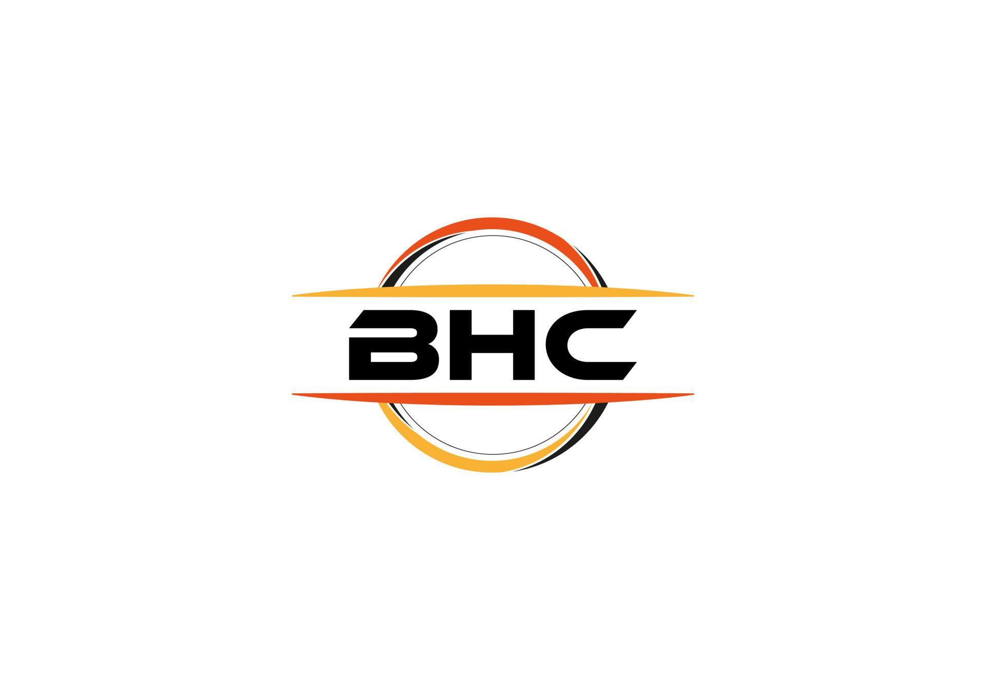 BHC letter royalty ellipse shape logo. BHC brush art logo. BHC logo for a company, business, and ...