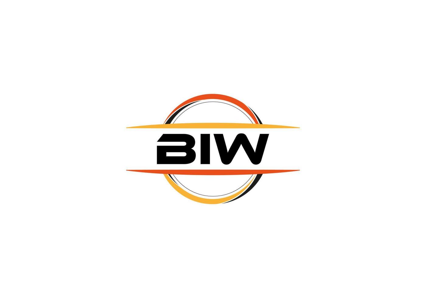 Biw Letter Royalty Ellipse Shape Logo Biw Brush Art Logo Biw Logo For