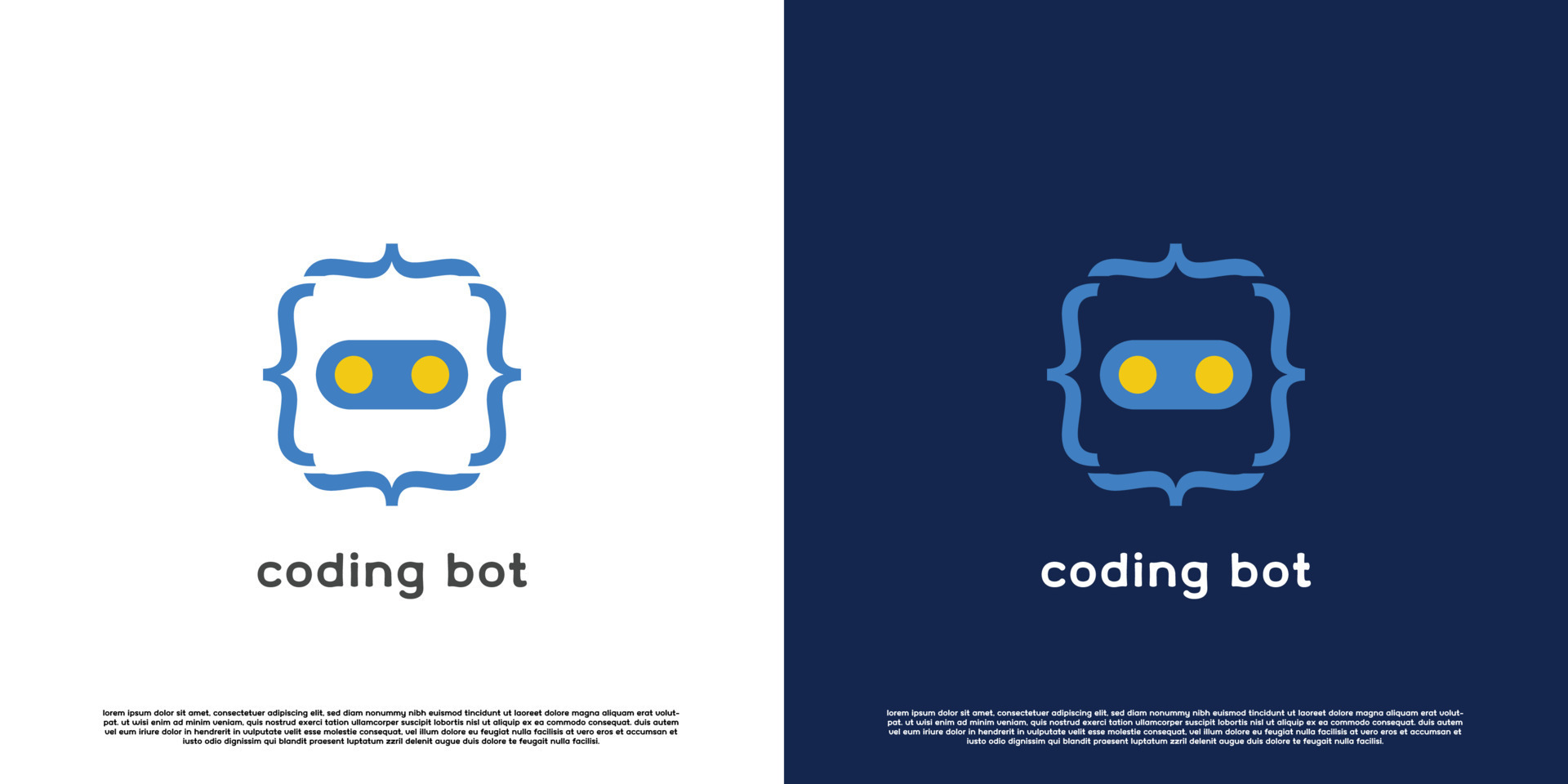 Code Coding Bot Robot Coding Bot Logo Design Illustration Modern Coder Robot Silhouette In
