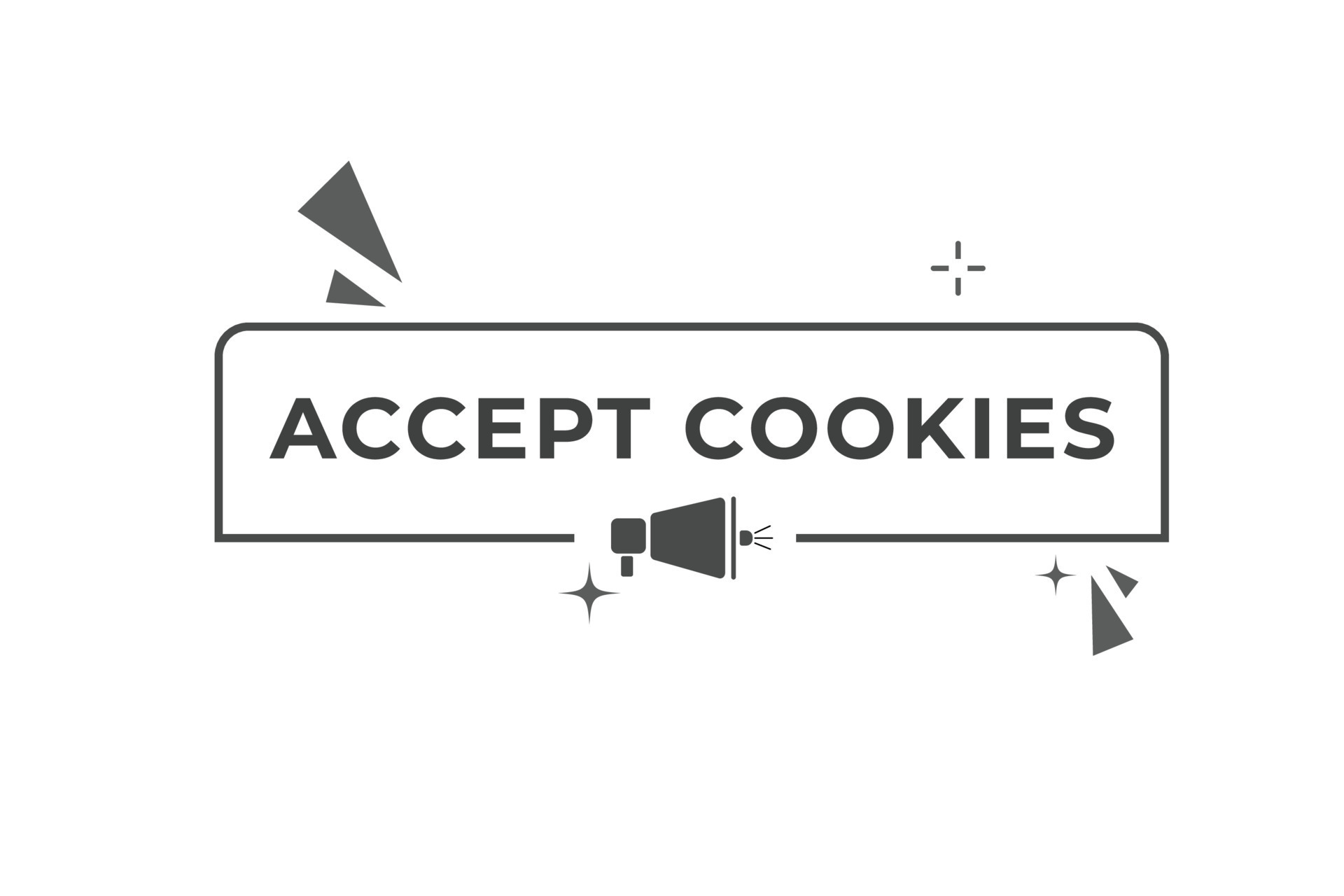 Accept Cookies Button Web Template Speech Bubble Banner Label Accept