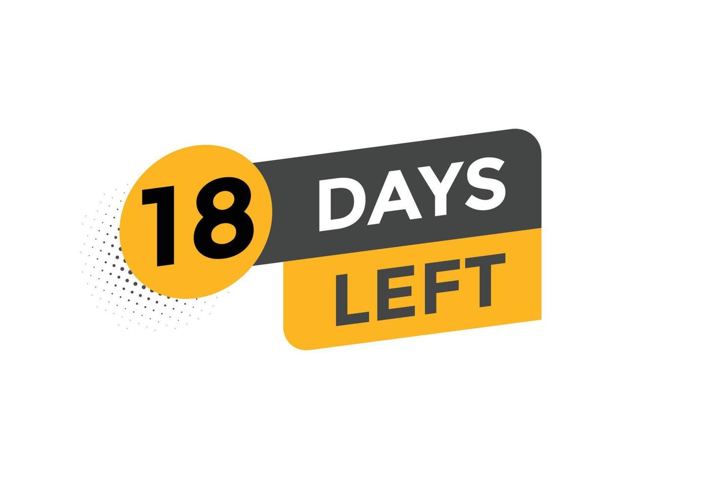 18 days Left countdown template. 18 day Countdown left banner label ...
