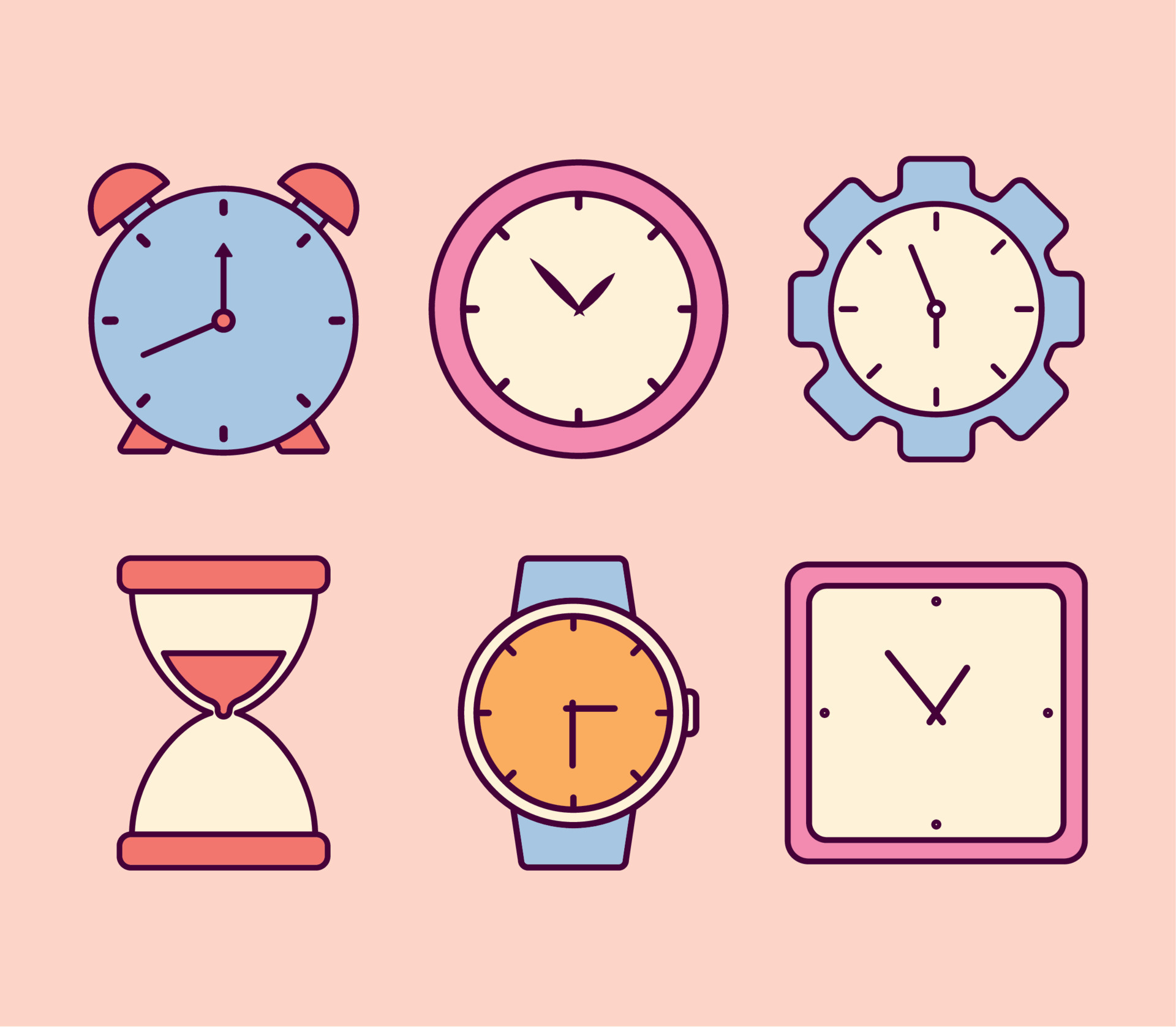 timer clocks bundle 21388073 Vector Art at Vecteezy