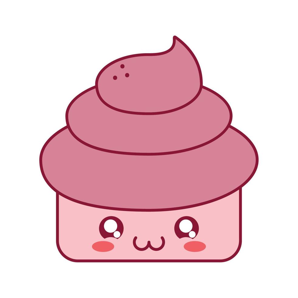Happy Pink Cupcake 21388301 Vector Art At Vecteezy