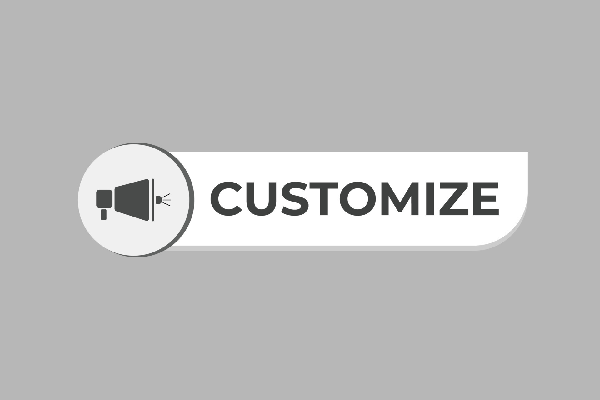 Customize Button. Speech Bubble, Banner Label Customize 21389351 Vector ... Customize Button. Speech Bubble, Banner Label Customize 21389351 Vector ...