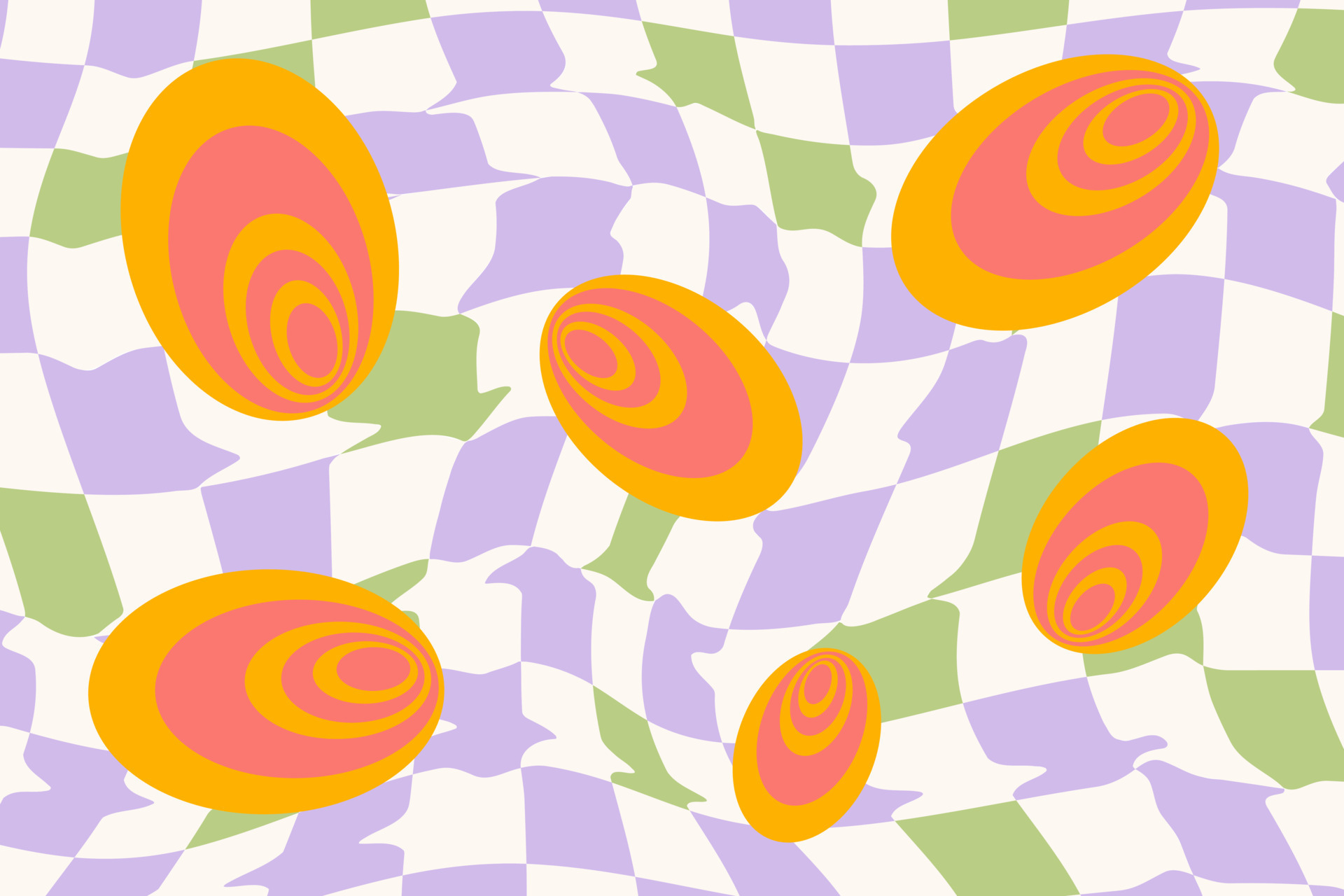 70s Retro pattern groovy trippy with psychedelic circles. Trippy Grid, Wavy Swirl Pattern ...