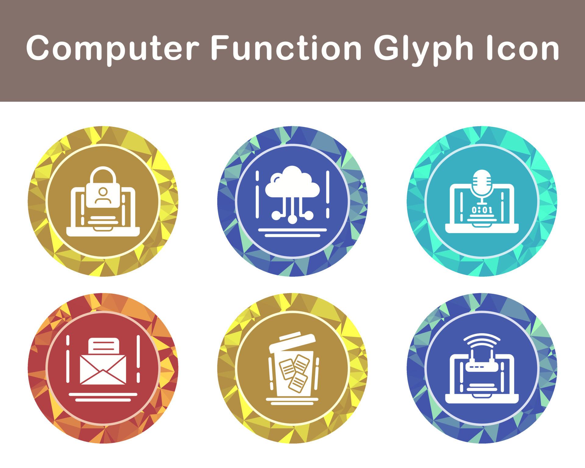 Computer Function Vector Icon Set 21394458 Vector Art at Vecteezy