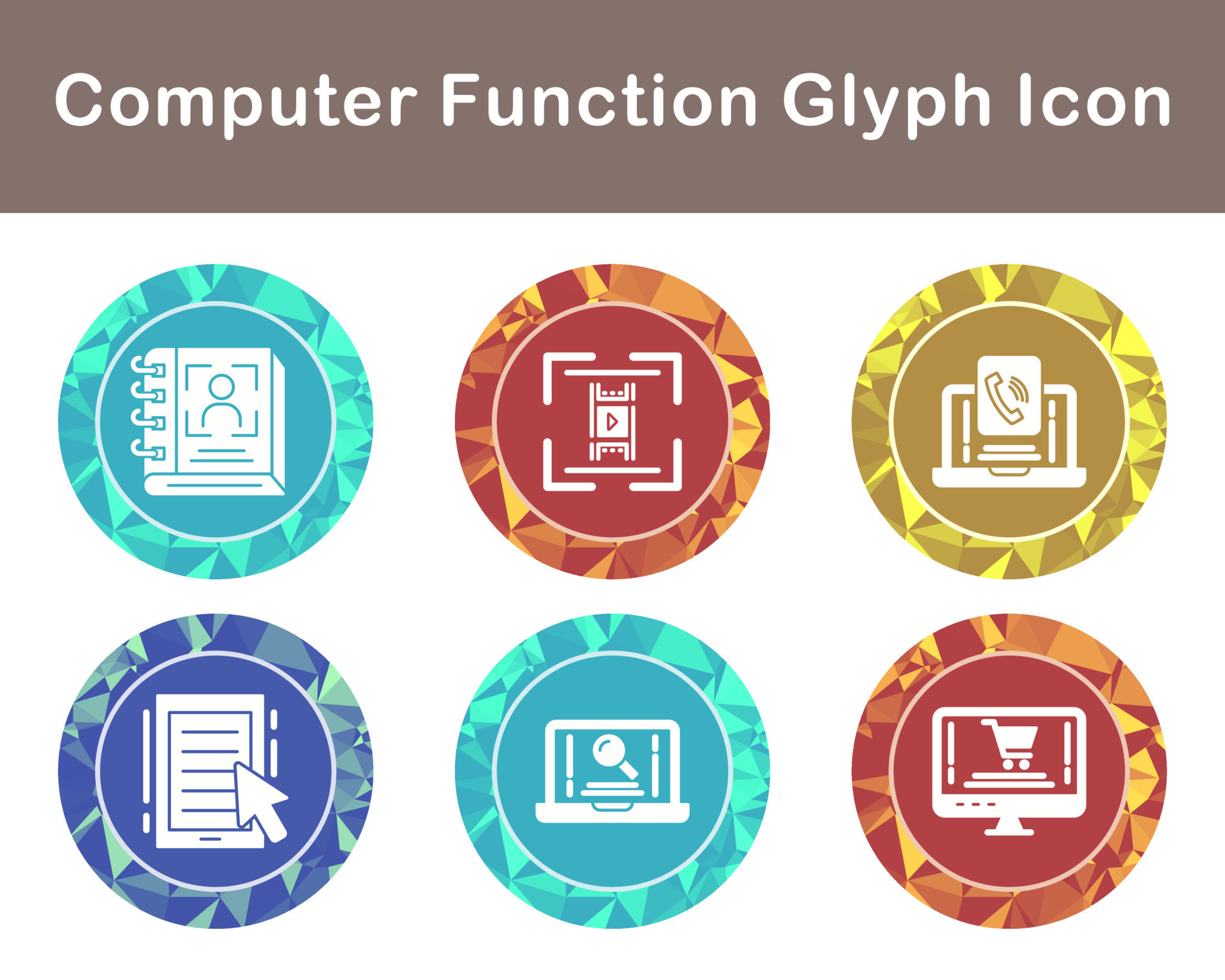 Computer Function Vector Icon Set 21394461 Vector Art at Vecteezy