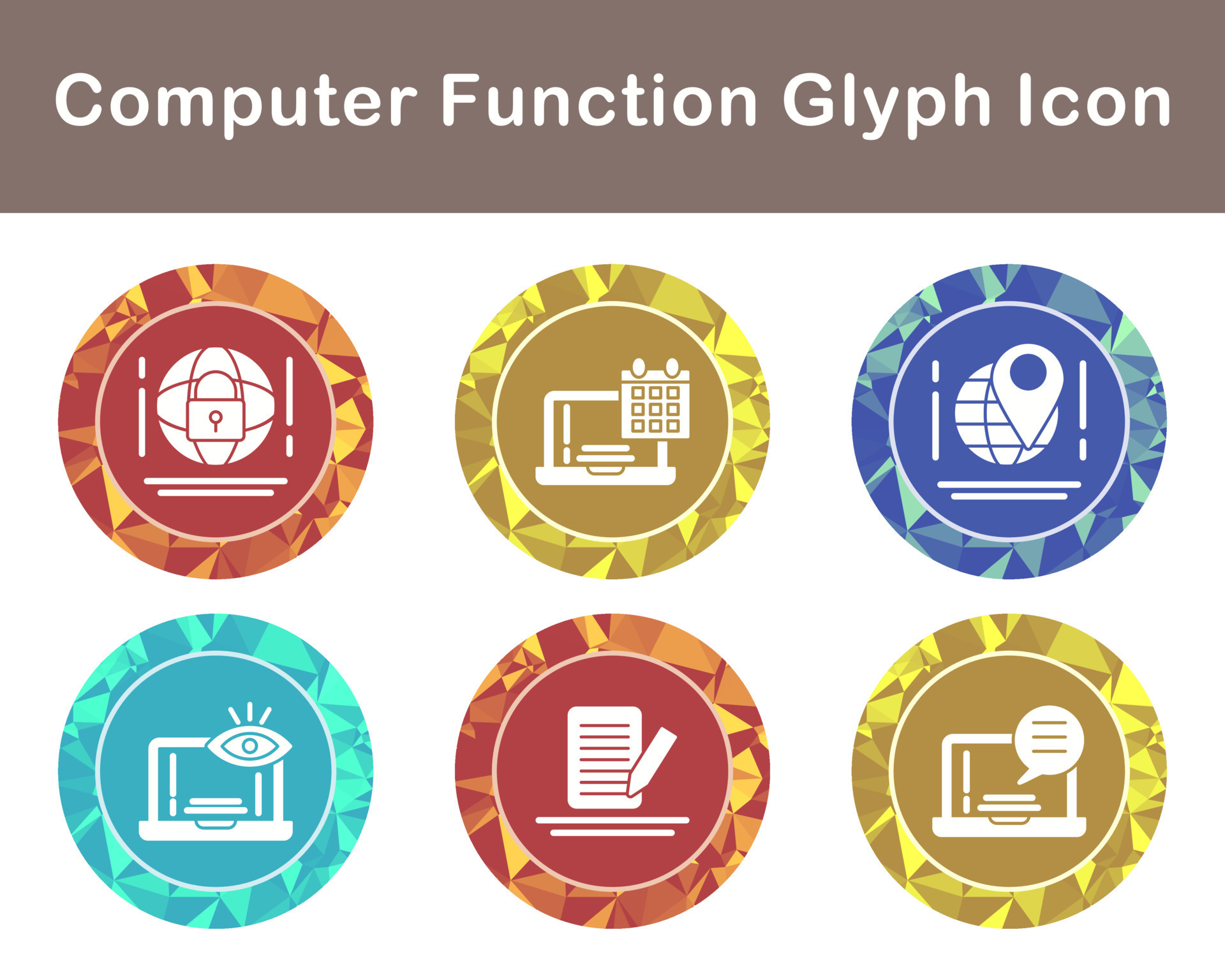 Computer Function Vector Icon Set 21394508 Vector Art at Vecteezy