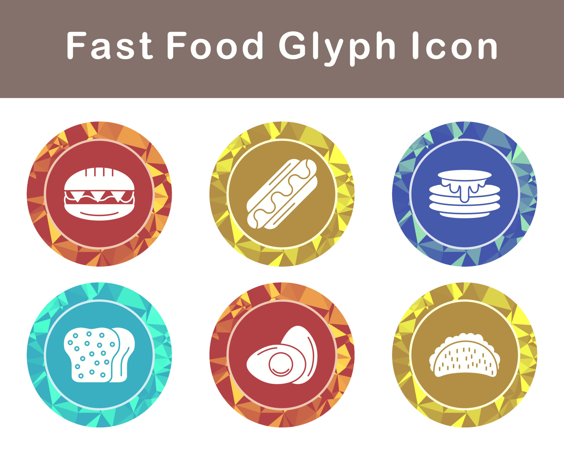 Fast Food Vector Icon Set 21394517 Vector Art At Vecteezy