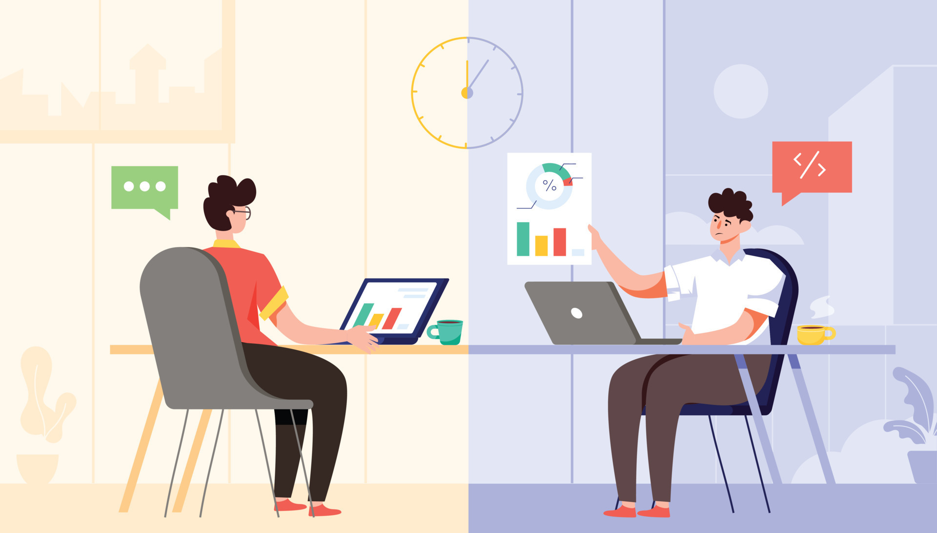 Trendy Business Meeting 21395329 Vector Art at Vecteezy