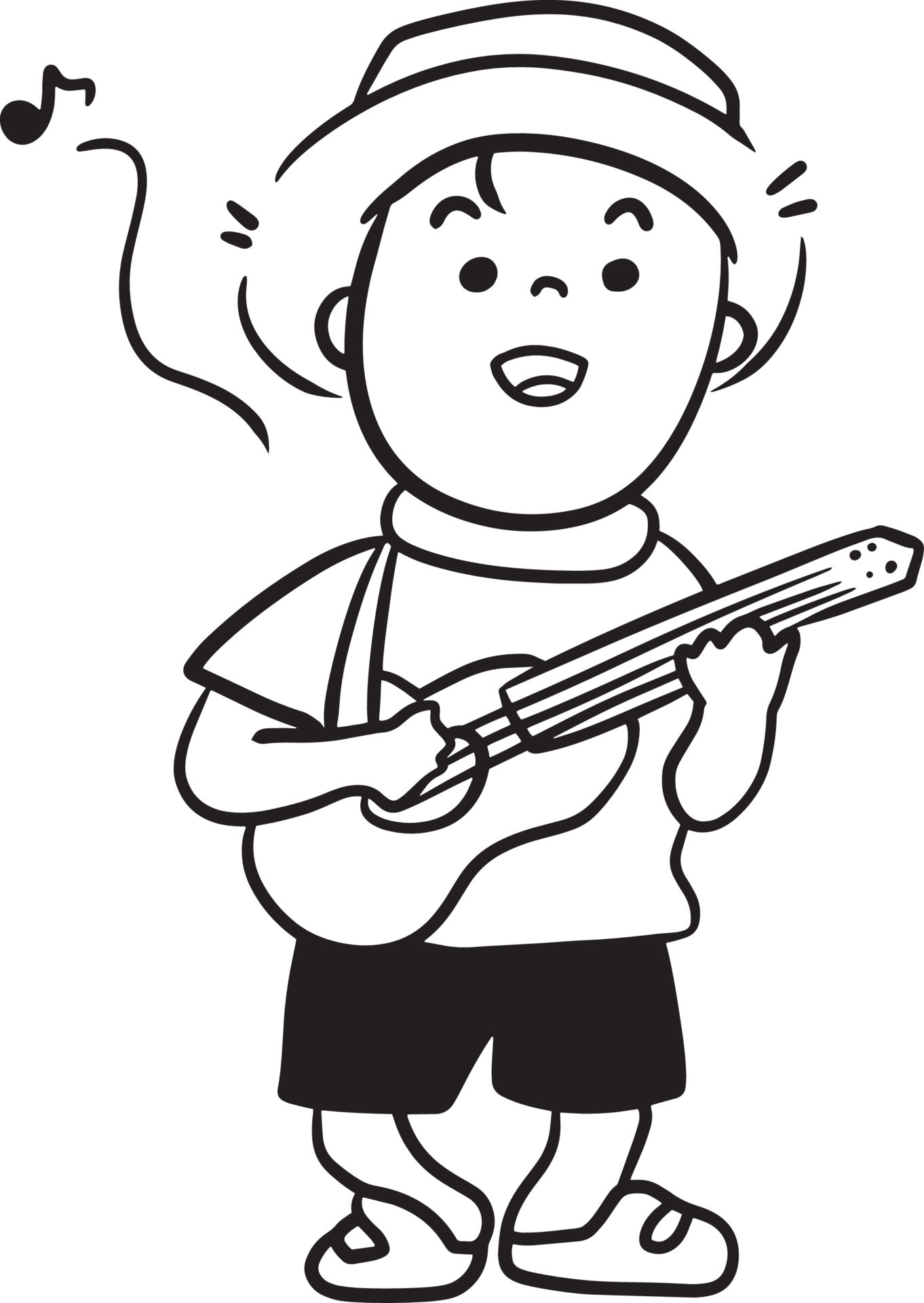 Kid Playing Guitar Drawing Kid Playing Guitar Drawing