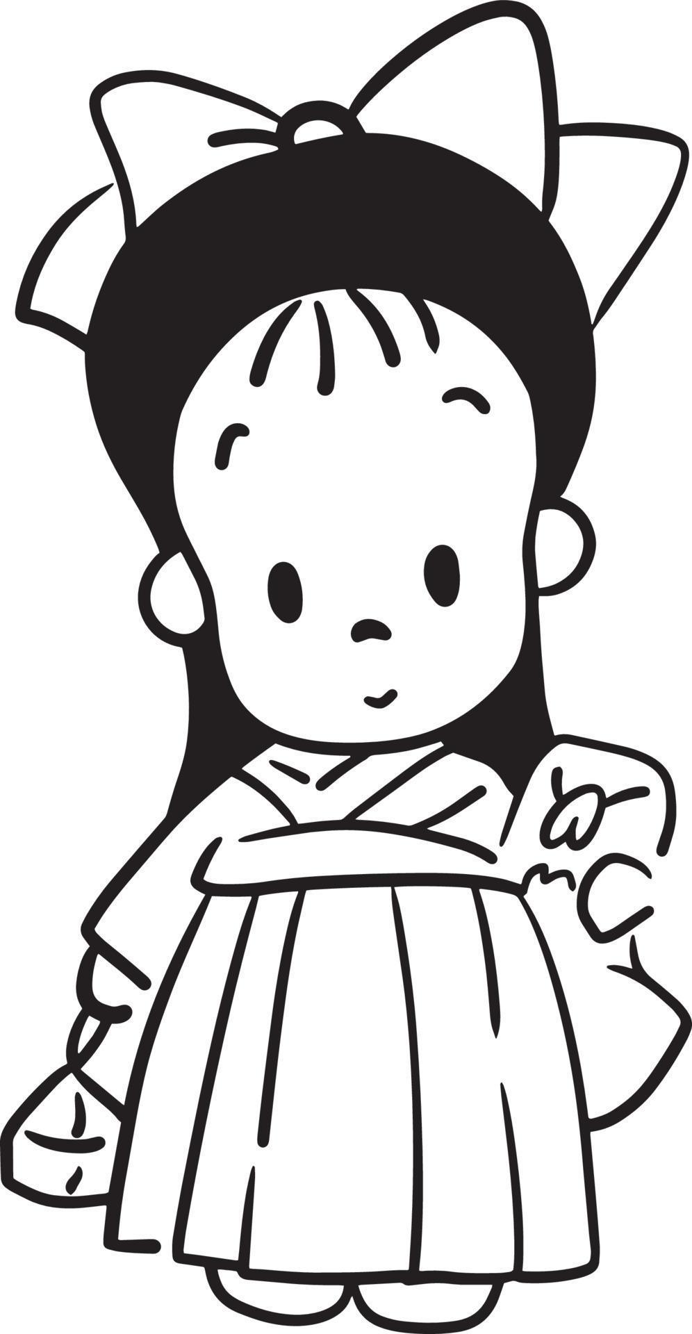 Girl student cartoon doodle kawaii anime coloring page cute ...