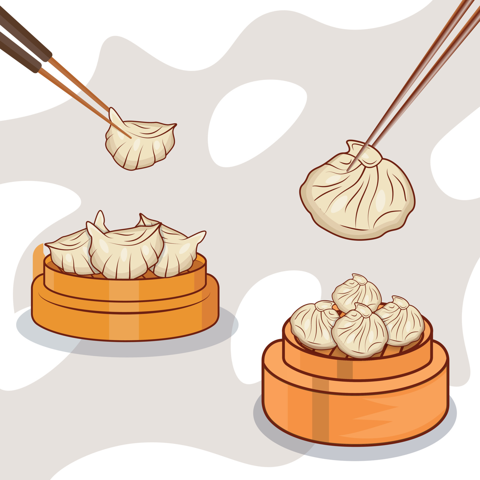 Set Of Isolated Watercolor Dim Sum, Chopsticks, Asain Food ... Set Of Isolated Watercolor Dim Sum, Chopsticks, Asain Food ...