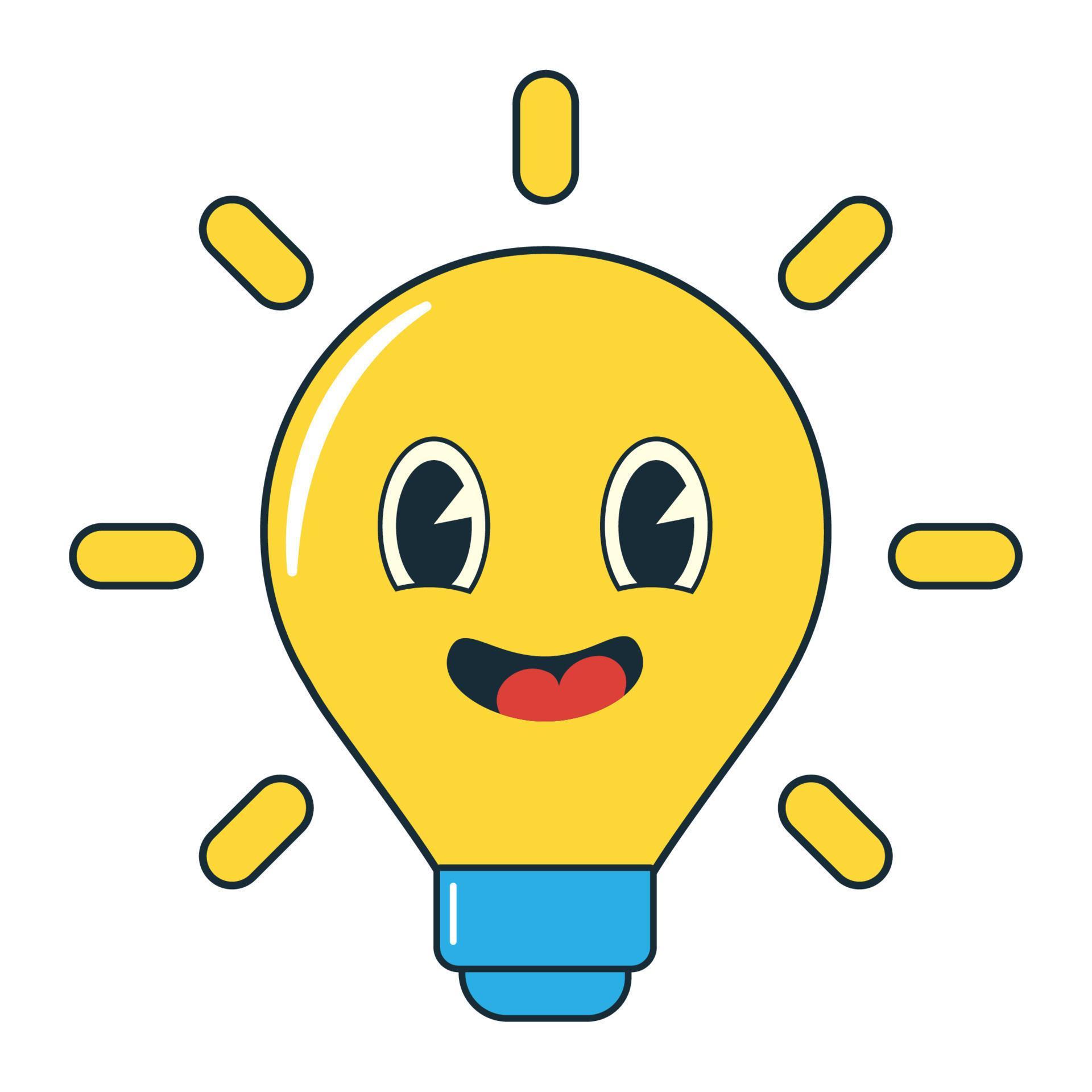 smiling light bulb 21398447 Vector Art at Vecteezy