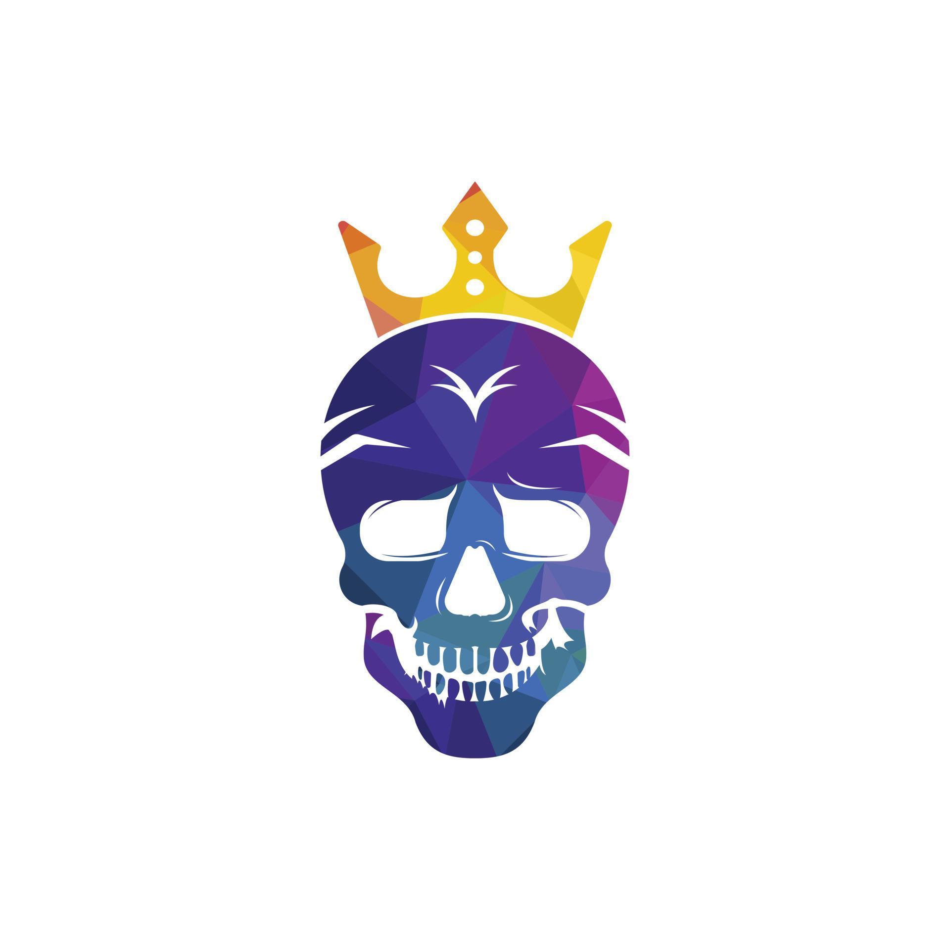 Skull King Vector Logo Design Template Dark King Logo Design Concept
