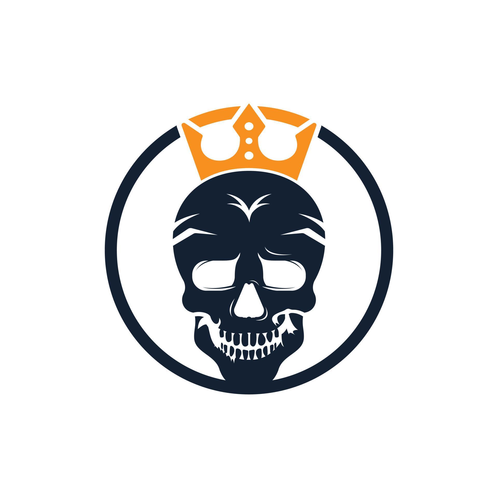 Skull King Vector Logo Design Template Dark King Logo Design Concept