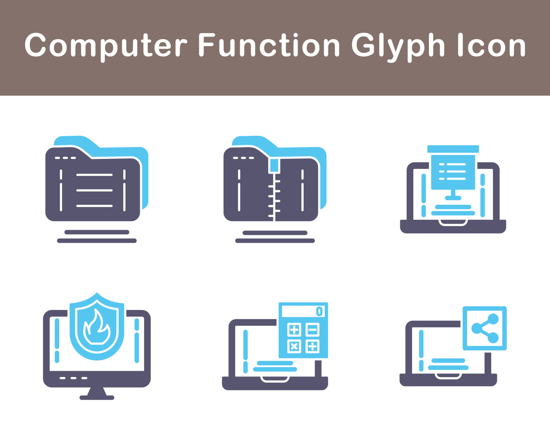 Computer Function Vector Icon Set 21402081 Vector Art at Vecteezy