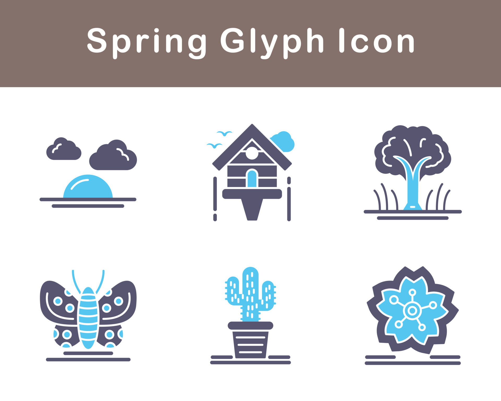 Spring Vector Icon Set 21402088 Vector Art at Vecteezy