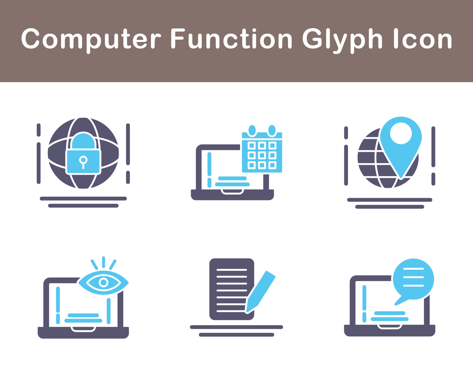 Computer Function Vector Icon Set 21402173 Vector Art at Vecteezy