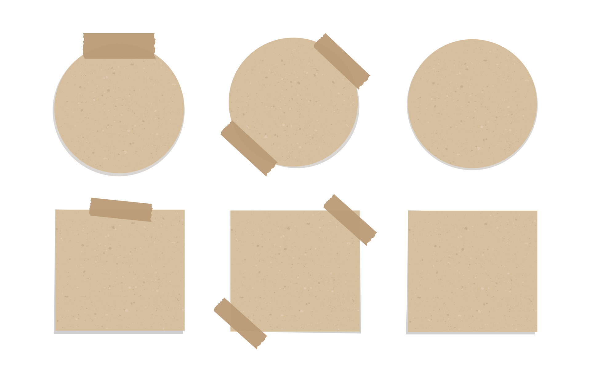 Aesthetic Vintage Brown Paper Note Set. Recycled Memo Paper With 