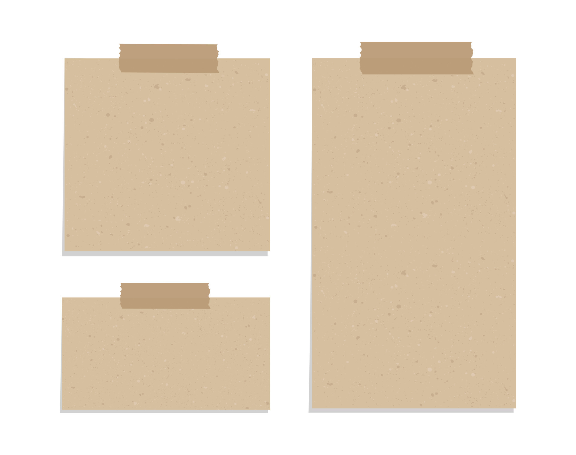 Aesthetic vintage brown paper note set. Recycled memo paper with ... Aesthetic vintage brown paper note set. Recycled memo paper with ...