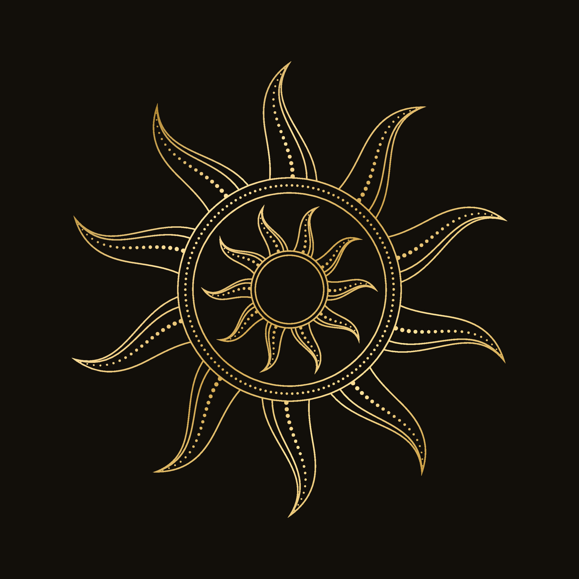 resumen oro celestial Dom vector ilustración. bohemio místico símbolo. magia talismán, antiguo ...