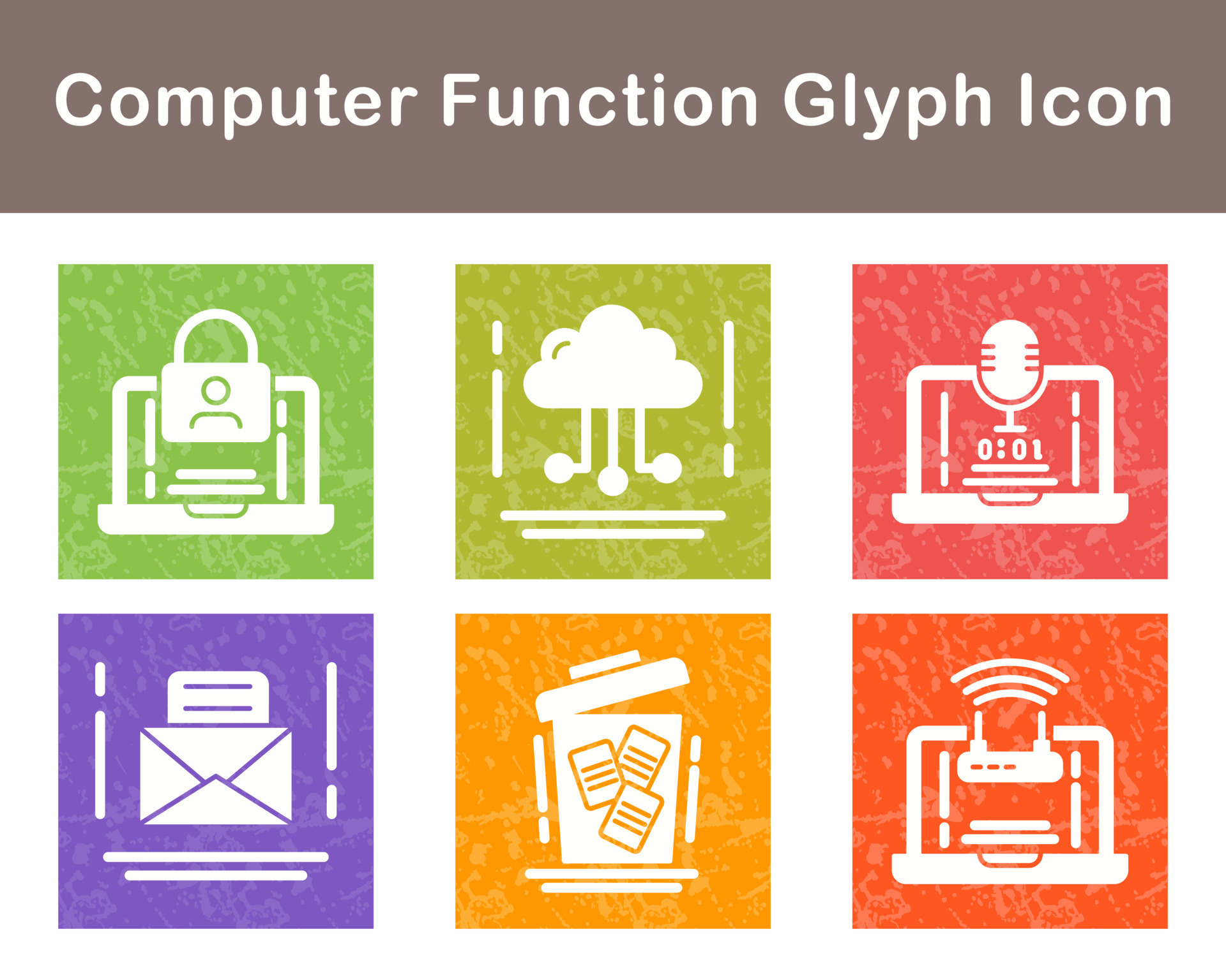 Computer Function Vector Icon Set 21404834 Vector Art at Vecteezy