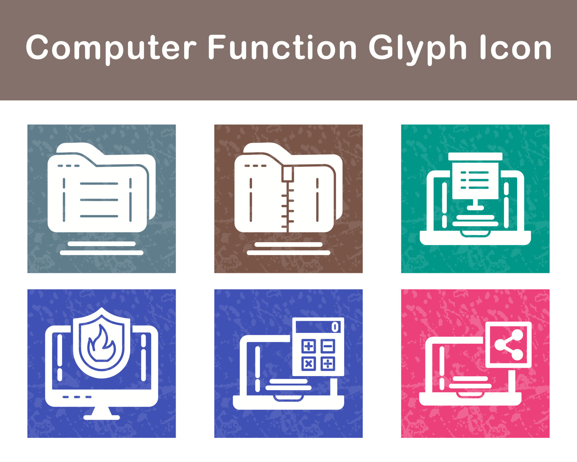 Computer Function Vector Icon Set 21405035 Vector Art at Vecteezy