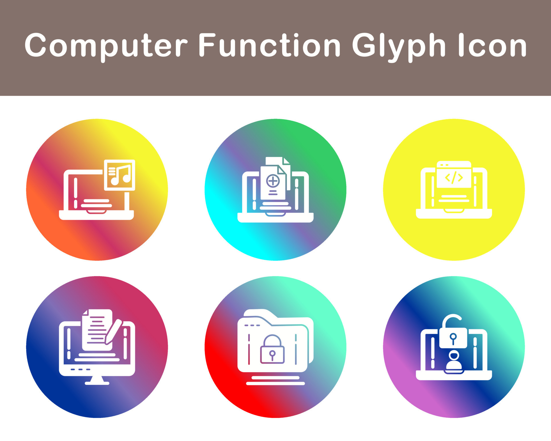 Computer Function Vector Icon Set 21406016 Vector Art at Vecteezy
