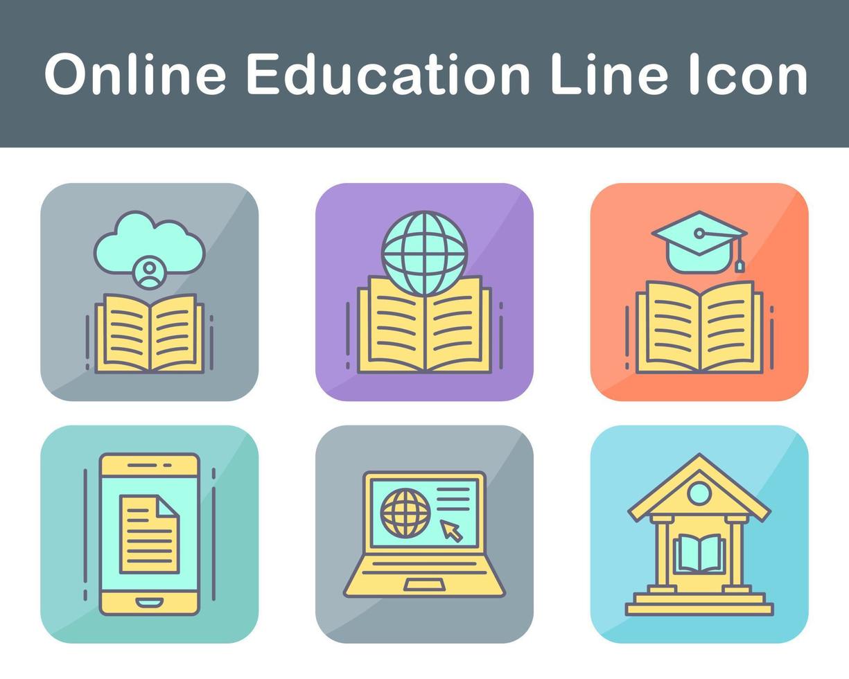 Online Education Vector Icon Set 21410867 Vector Art at Vecteezy