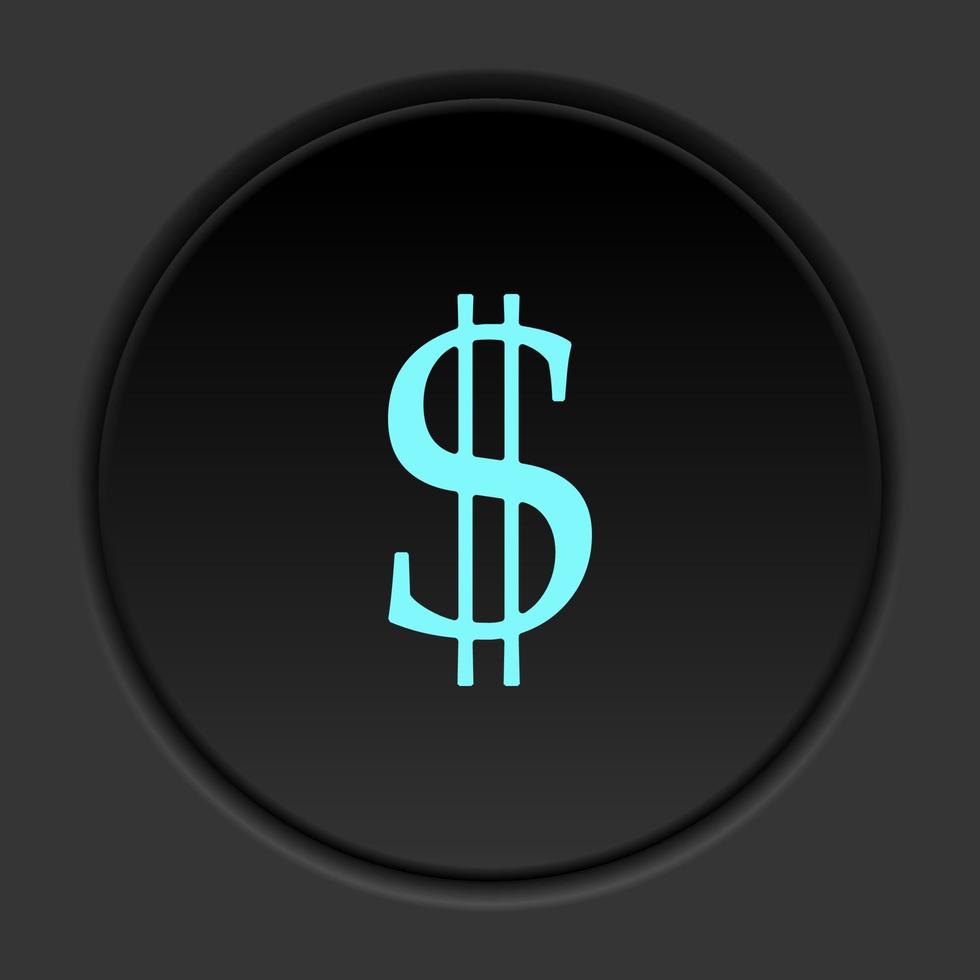 Round Button Icon Dollar Button Banner Round Badge Interface For Application Illustration On