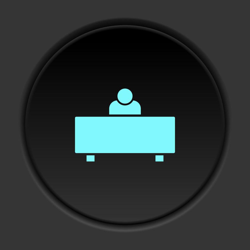 Round button icon, workplace, user. Button banner round, badge interface for application ...