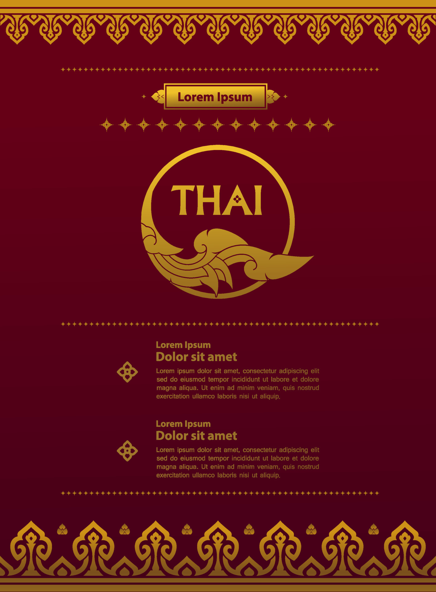 Thai Arts element for Thai graphic design vector illustration. 21425960 Vector Art at Vecteezy