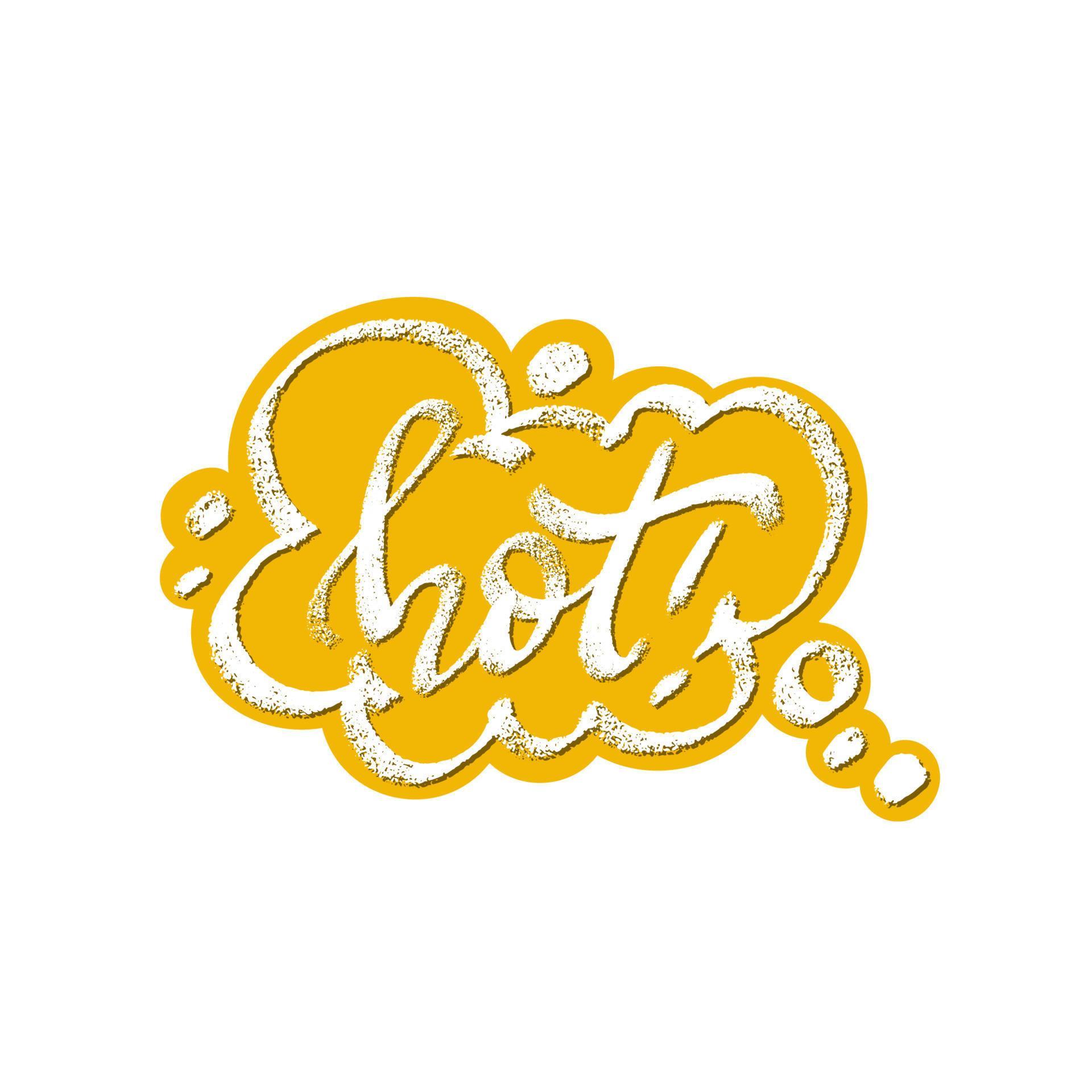 Hot Word Speech Bubble Icon Symbol Web Design Sticker Design Hand