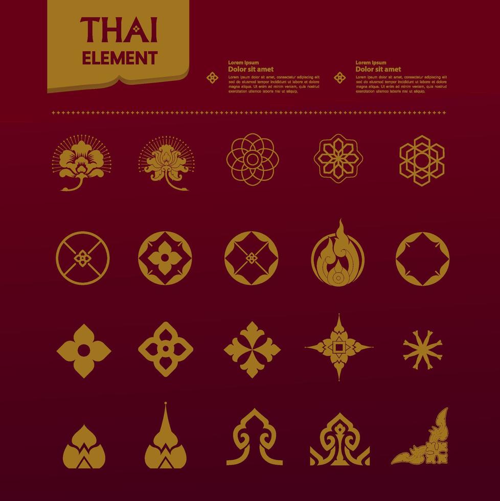 Thai Arts element for Thai graphic design vector illustration. 21426552 Vector Art at Vecteezy