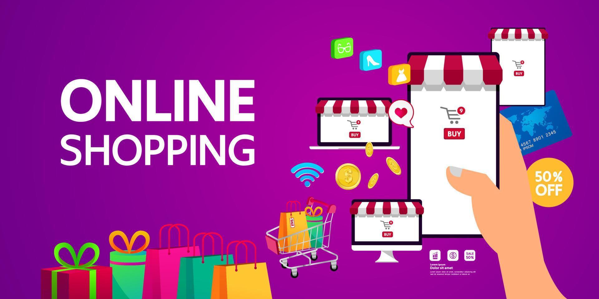 Online shopping idea vector illustration 21426583 Vector Art at Vecteezy Online shopping idea vector illustration 21426583 Vector Art at Vecteezy
