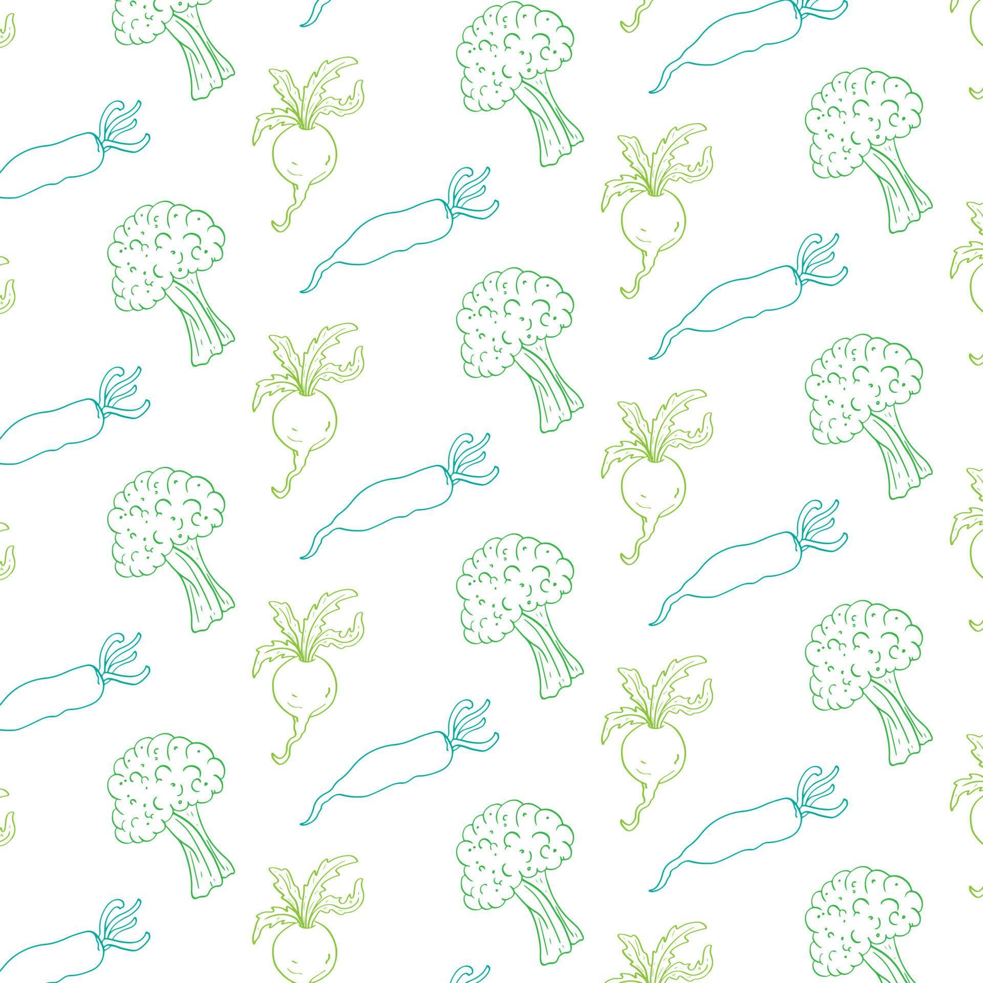 Colorfull Seamless vegetable background Vector Pattern Bright color ...