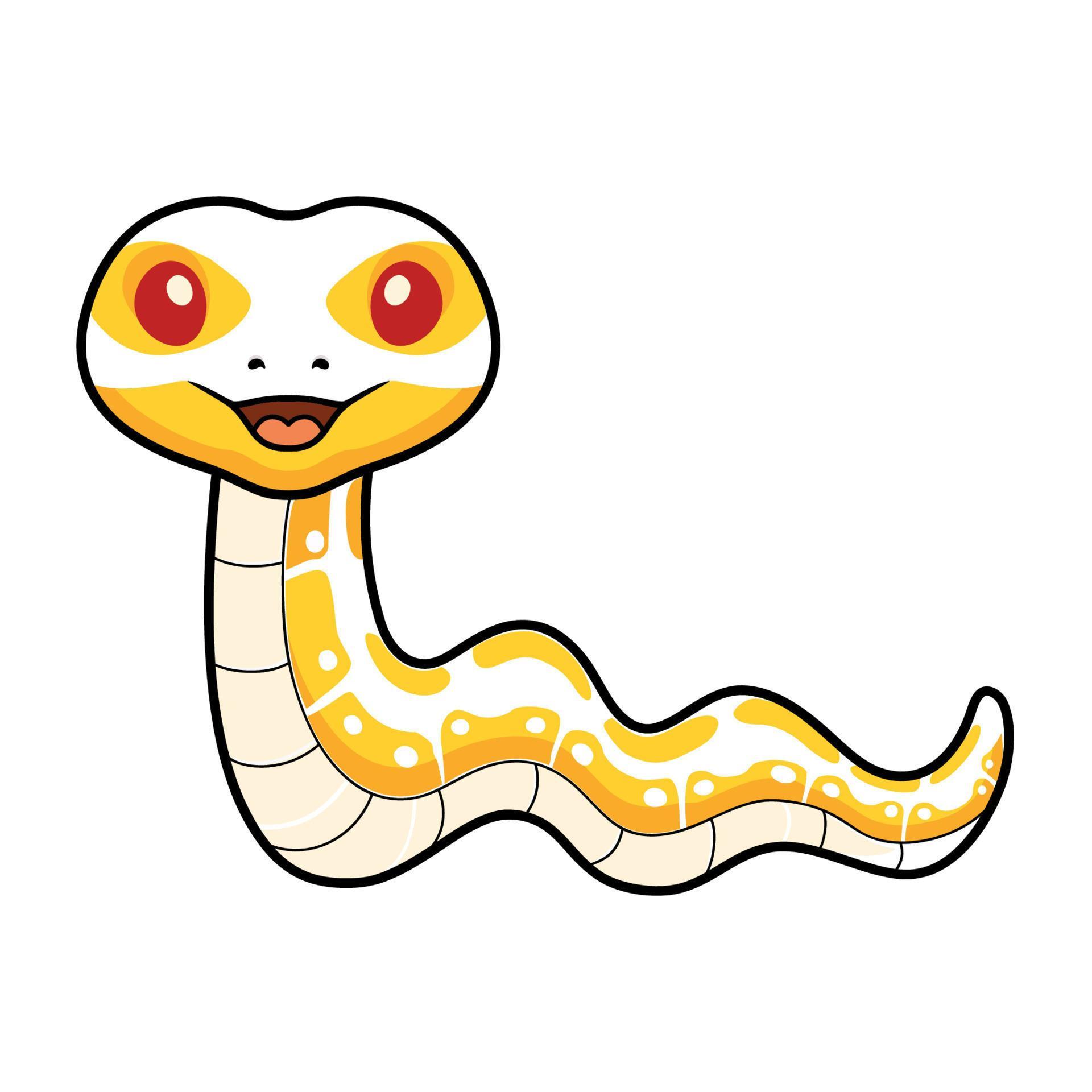 Cute albino ball python snake cartoon 21429058 Vector Art at Vecteezy